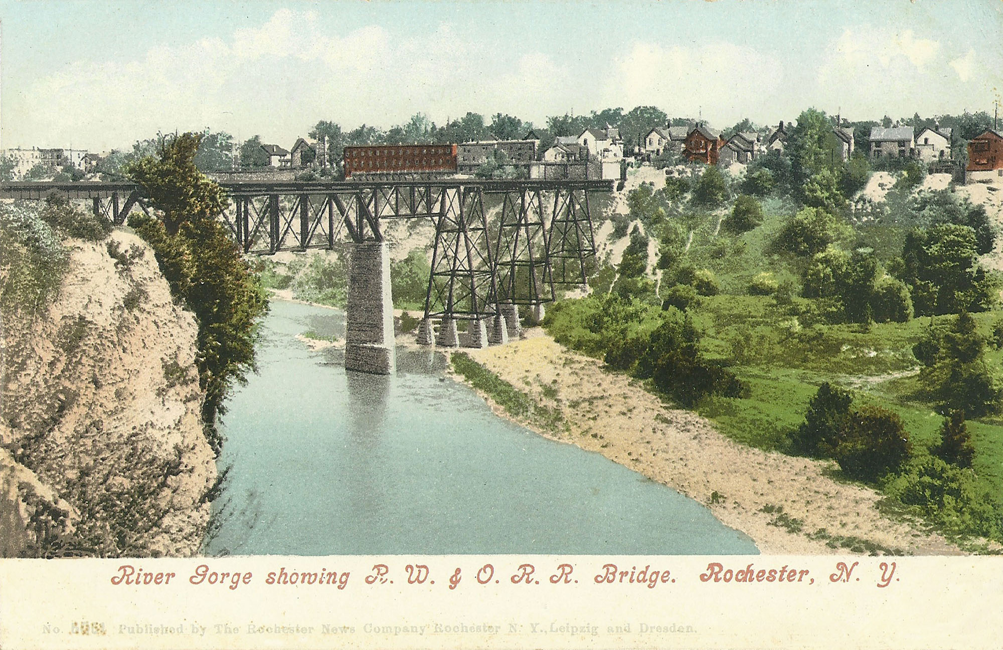 Genesee River and R. R. Bridge (#1) - Pictures of Rochester and Monroe ...